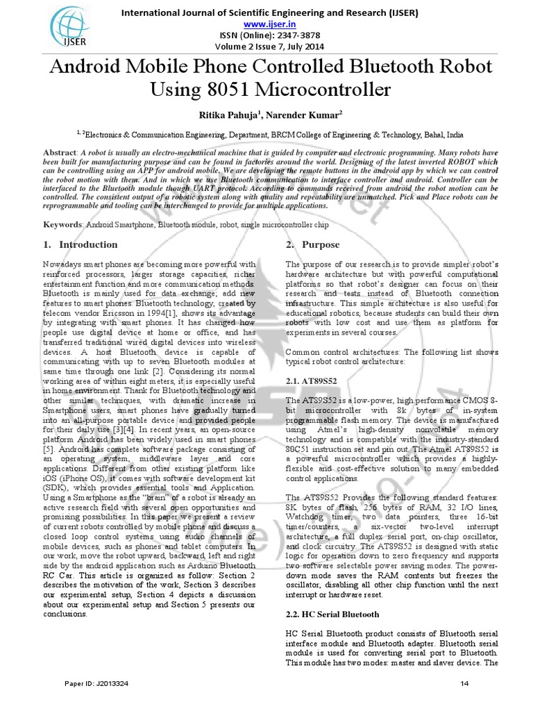 63 - Android Mobile Phone Controlled Bluetooth Robot Using 8051 ...