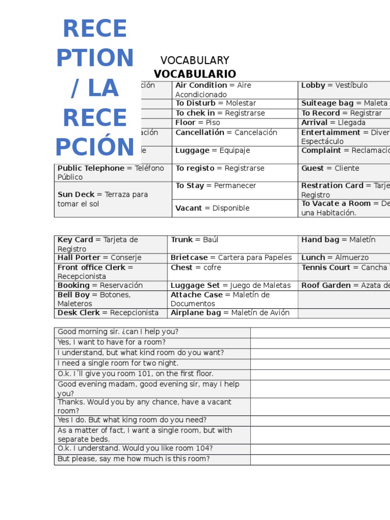Reception - Vocabulary | PDF | Nature