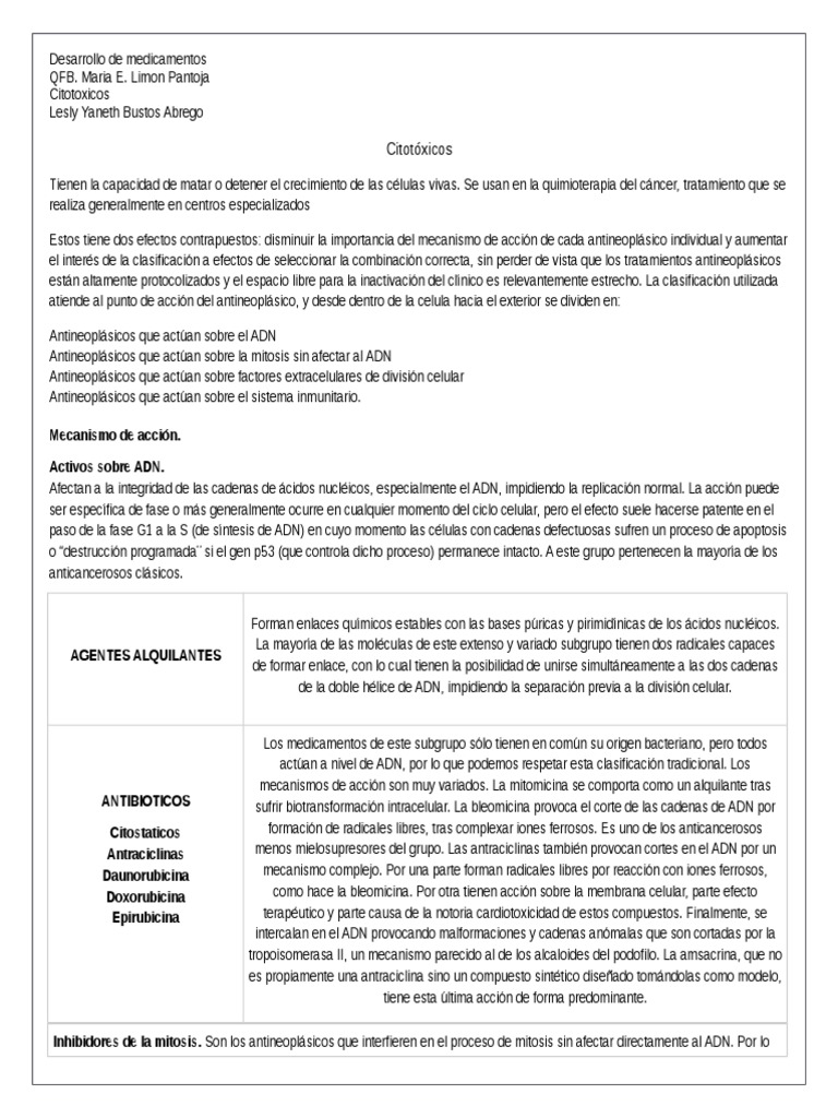 Citotóxicos | PDF | Quimioterapia | Mitosis