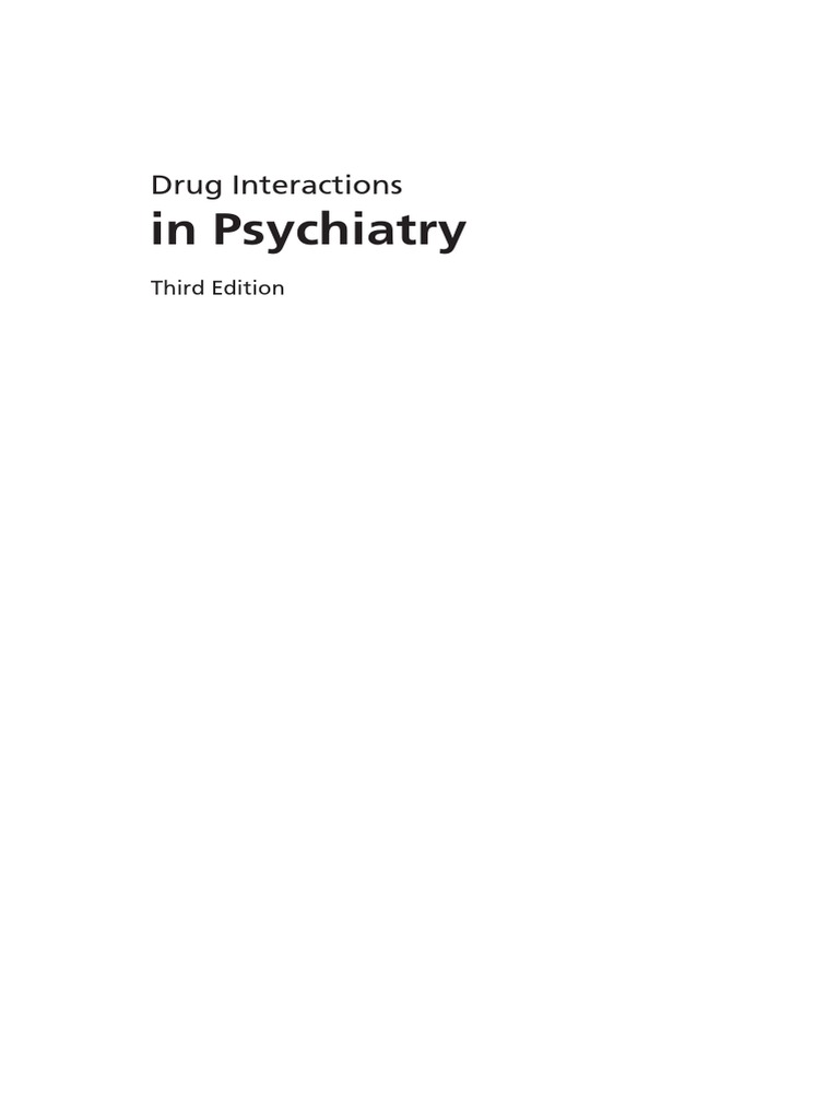 Drug Interactions in Psychiatry, 3rd | PDF | Receptor Antagonist ...