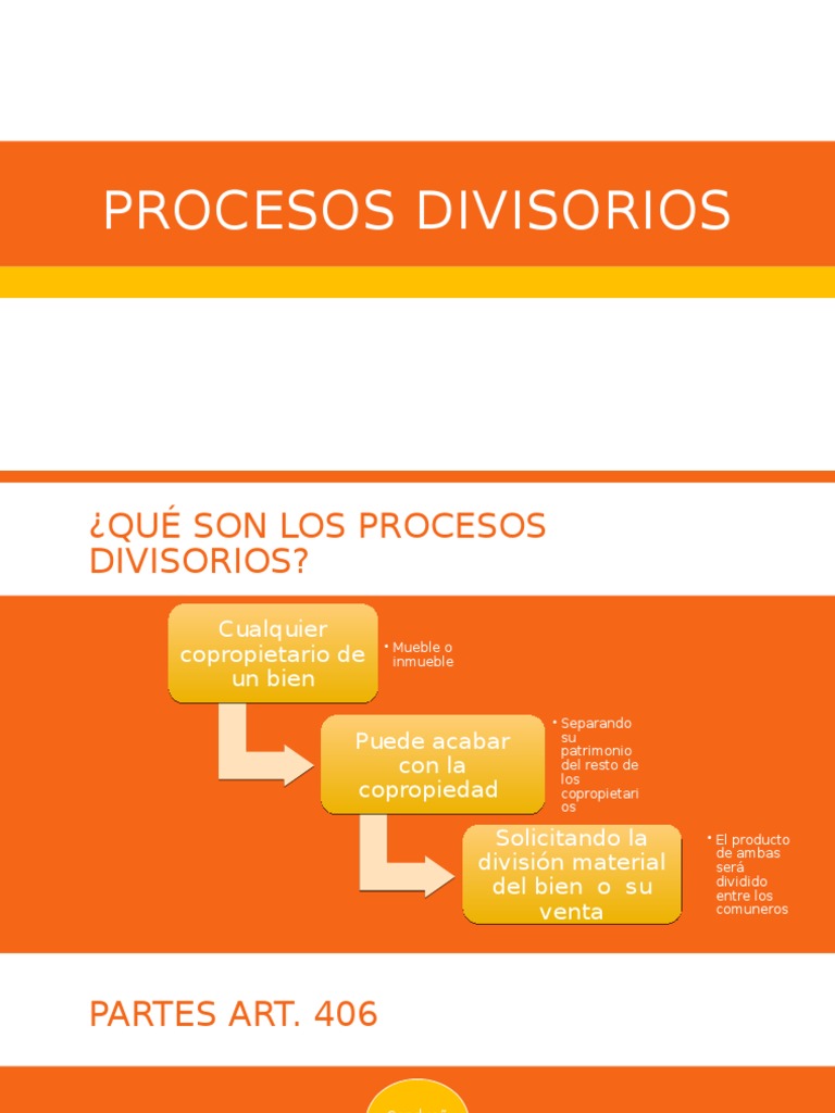 Los Procesos Divisorios | PDF | Procedimiento Civil | Evidencia (ley)