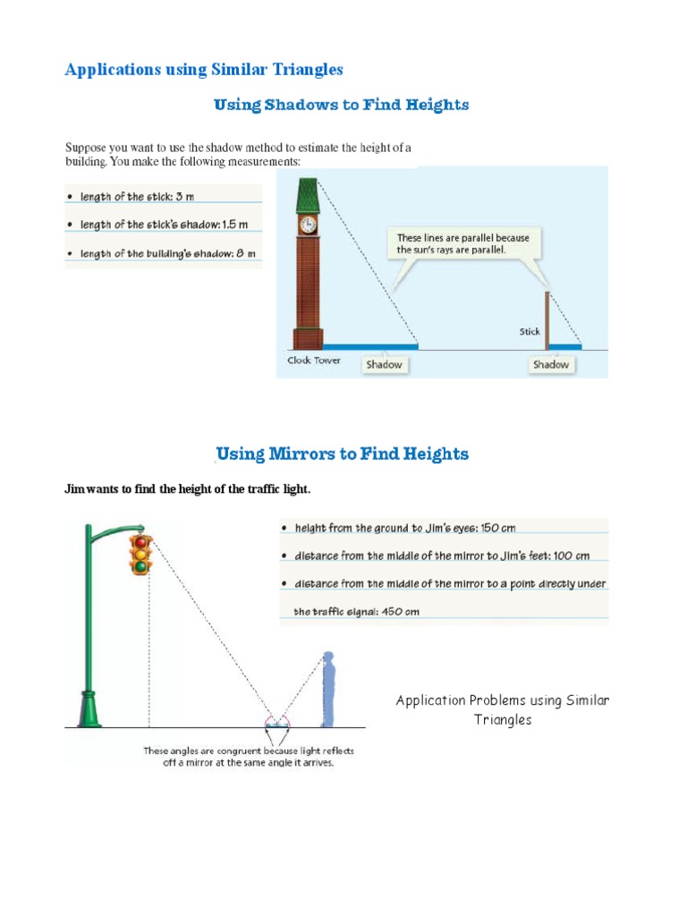 Extra Word Problems On Similar Triangles | PDF