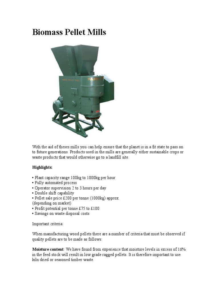 Biomass Pellet Mills | PDF | Mill (Grinding) | Biomass