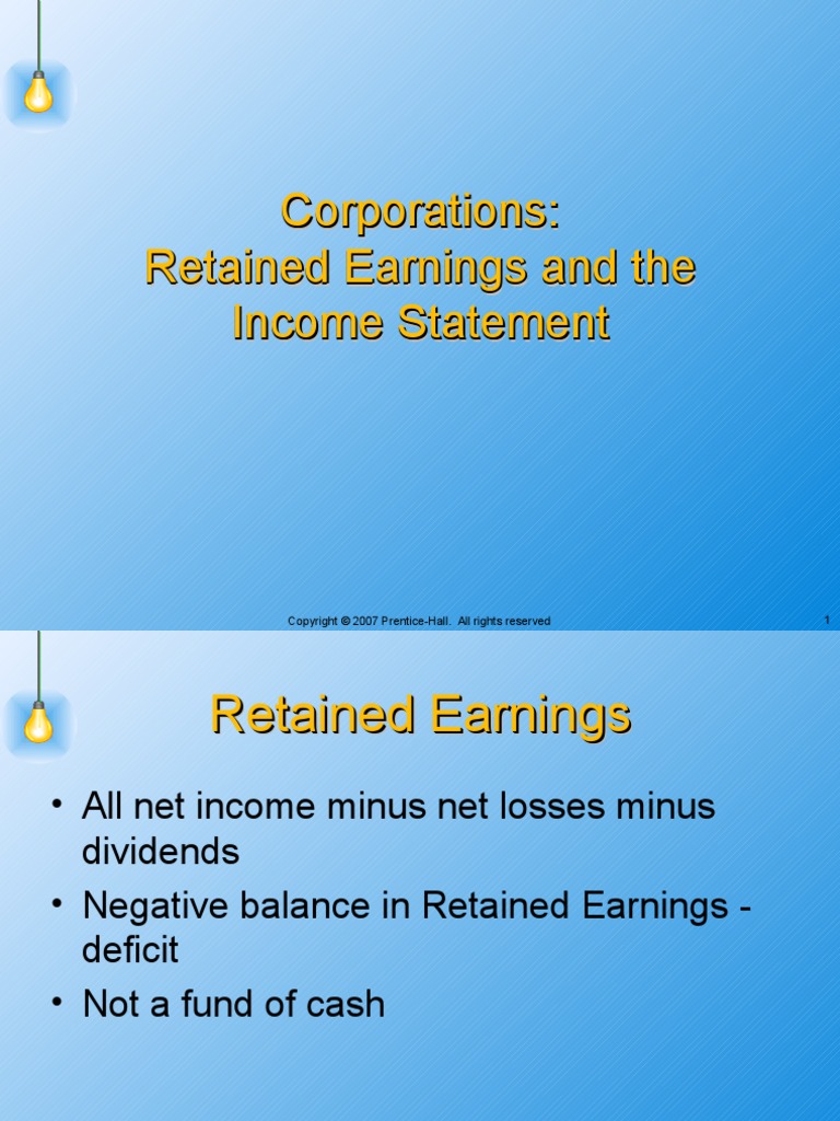 Corporations: Retained Earnings and The Income Statement | PDF ...