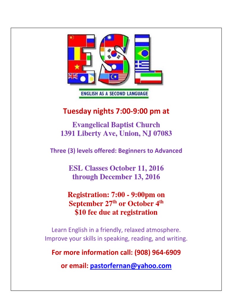 ESL Flyer Sept 2016 | PDF