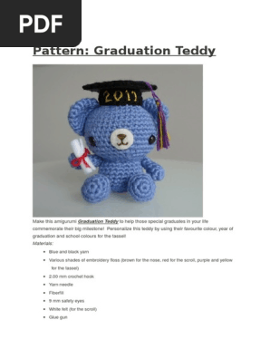 Graduation Teddy Bear Amigurumi