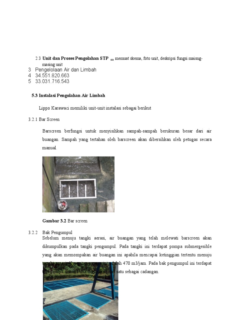 Unit Dan Proses Pengolahan STP | PDF