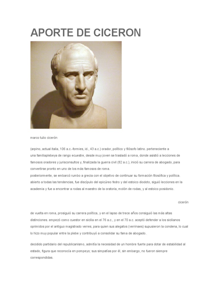 Aporte de Ciceron | Cicerón | Julio César