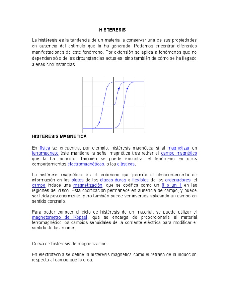 Histéresis Magnética y Motores | PDF | Histéresis | Transformador