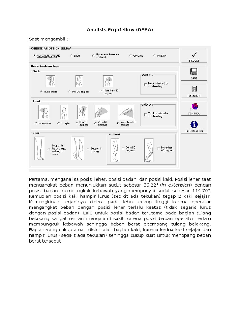 Analisis Postur Kerja Ergofellow | PDF | Kesehatan Holistik