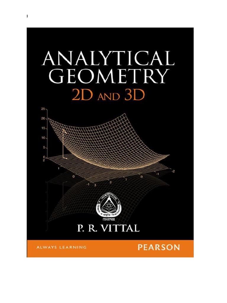 Analytical Geometry 2D and 3D - P R Vittal | PDF | Ellipse | Line (Geometry)