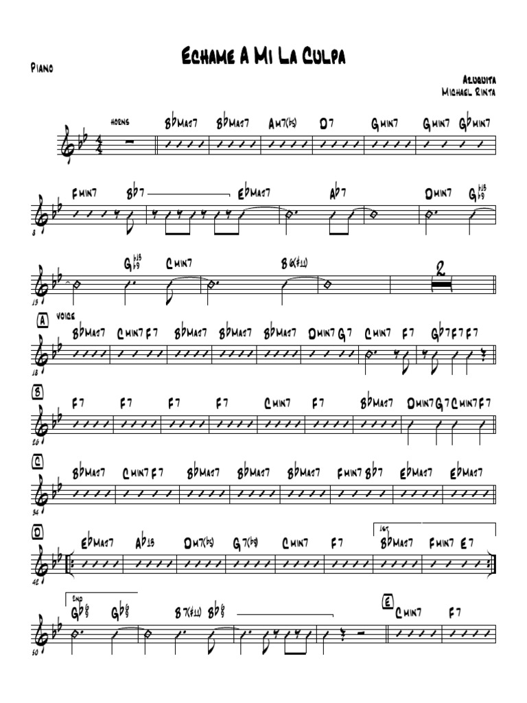 Echame A Mi La Culpa - Piano | PDF