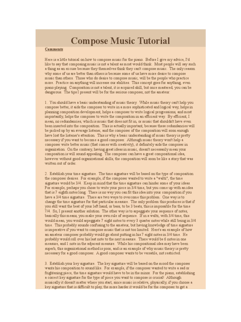 Compose Music Tutorial | PDF | Composers | Musical Compositions