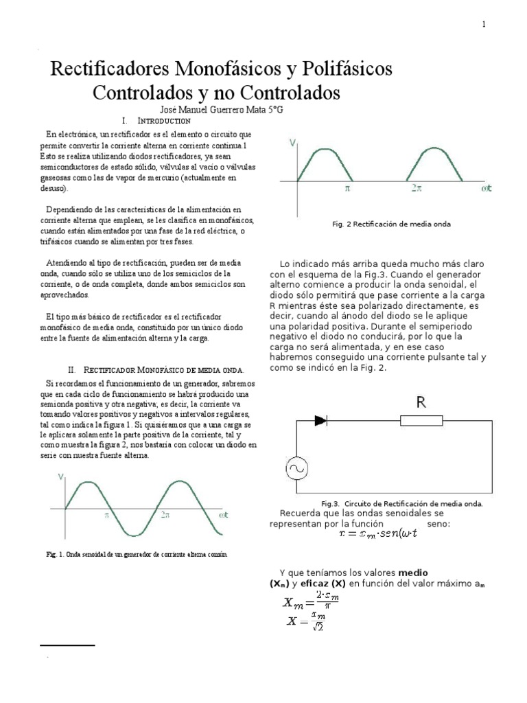 Rectificadores Monofásicos y Polifásicos Controlados y No Controlados ...
