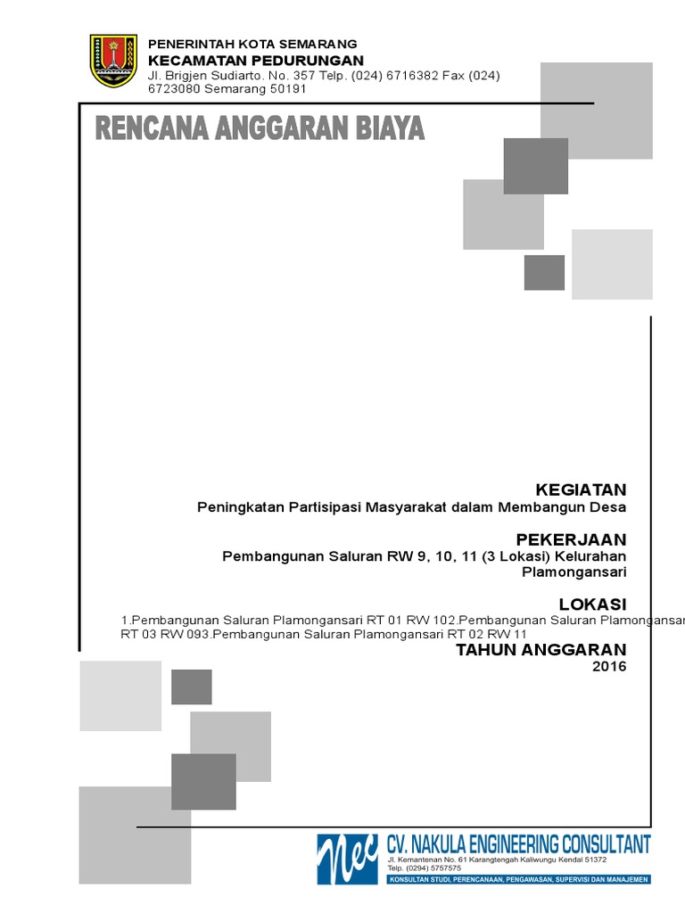 Cover Rab Nec 1d Contoh Format | PDF