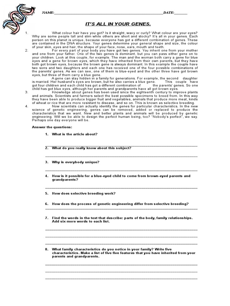 Its All in Your Genes | PDF | Plant Breeding | Gene