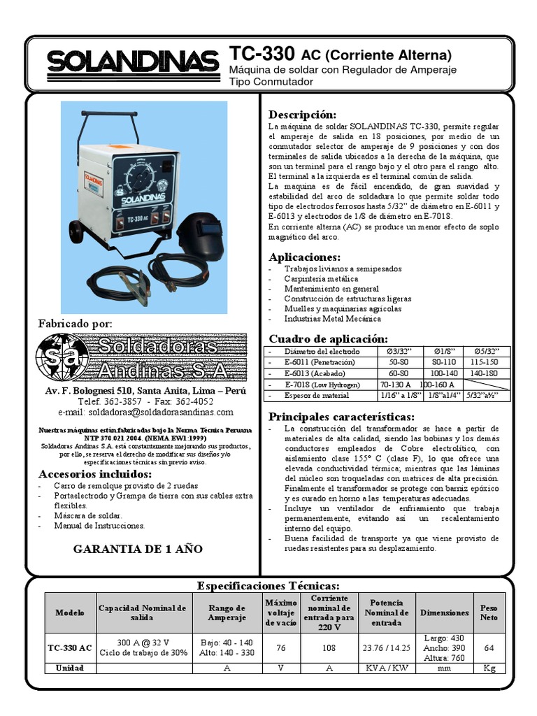 TC 330 e | PDF | Soldadura | Construcción