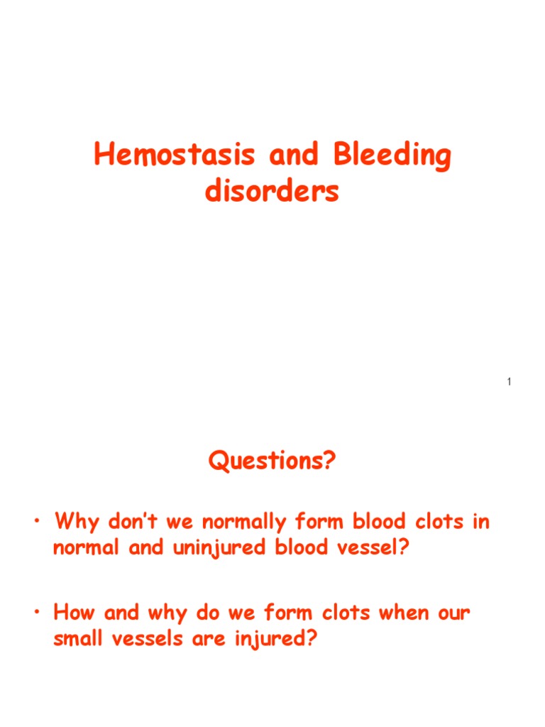 01 Bleeding Disorders | PDF | Coagulation | Platelet