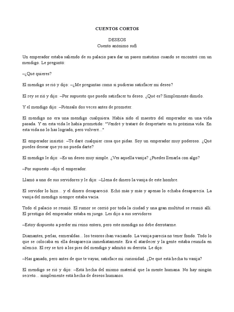 Cuentos Cortos Deseos - Cuento Anònimo Sufì | PDF | Judo | Duelo