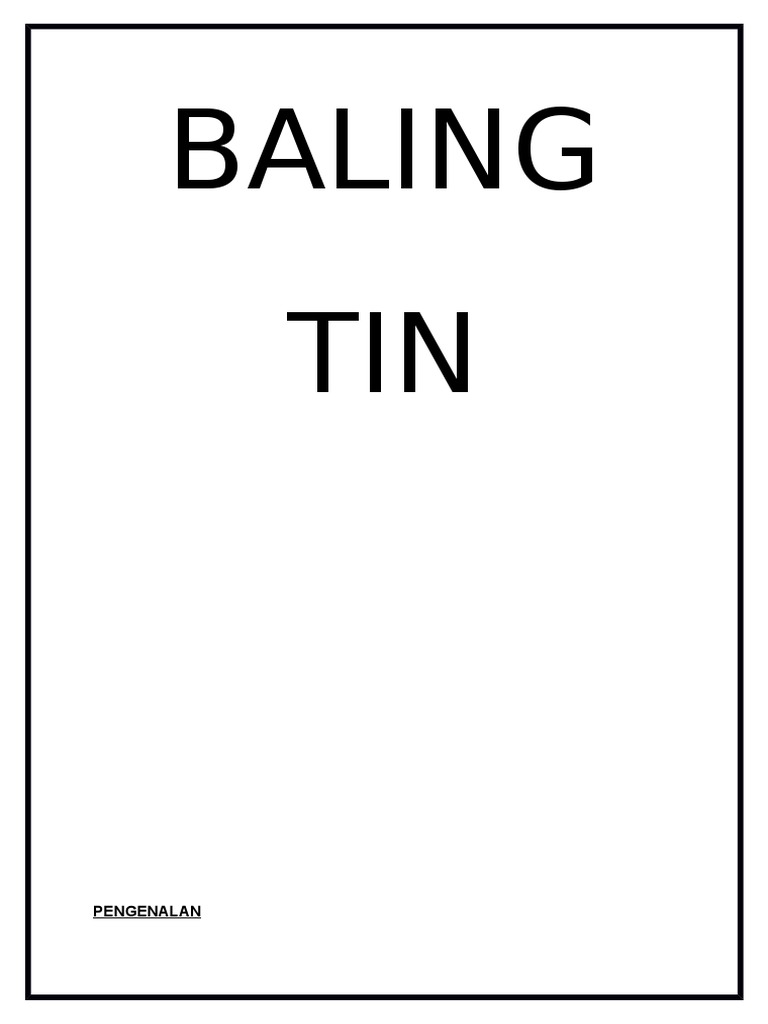 Baling Tin | PDF | Olahraga & Rekreasi