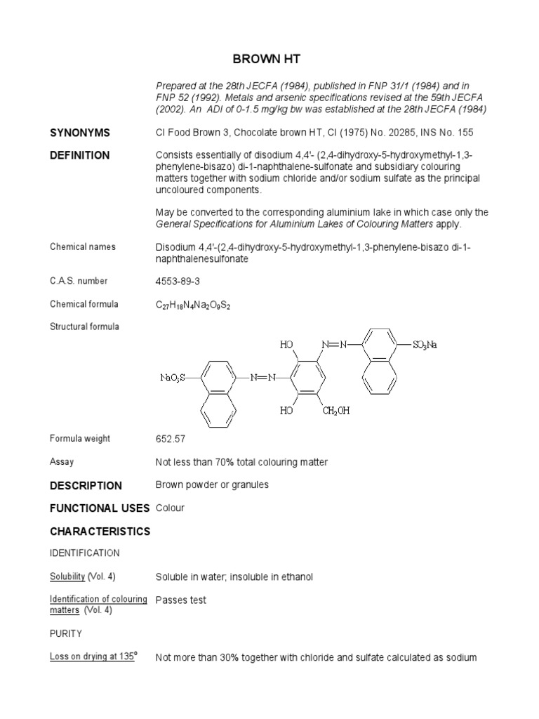 Brown HT PDF | PDF | High Performance Liquid Chromatography | Solubility