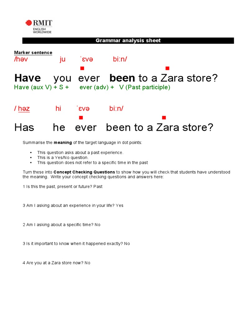 Grammar Analysis Sheet | PDF