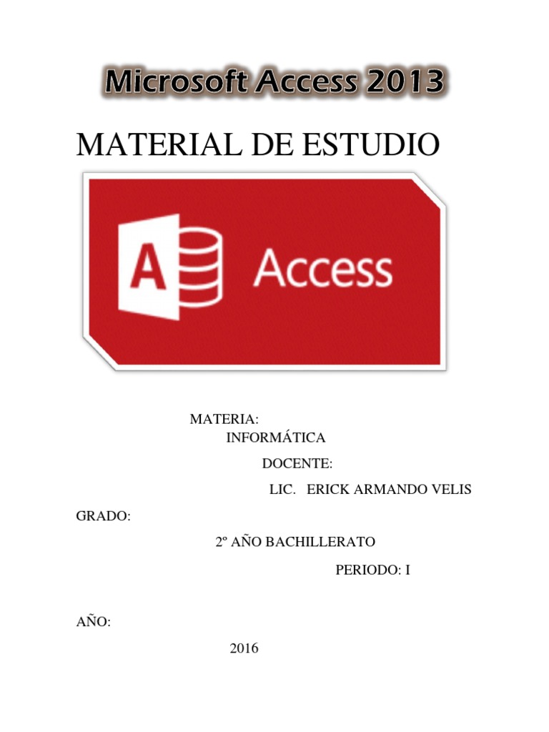 Access 2016 PDF | PDF | Tabla (base de datos) | Microsoft