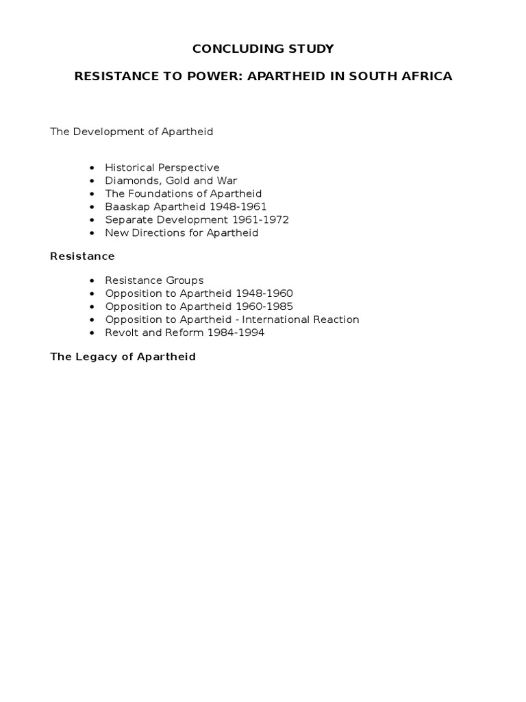 Apartheid's Historical Impact in South Africa | PDF | Apartheid ...