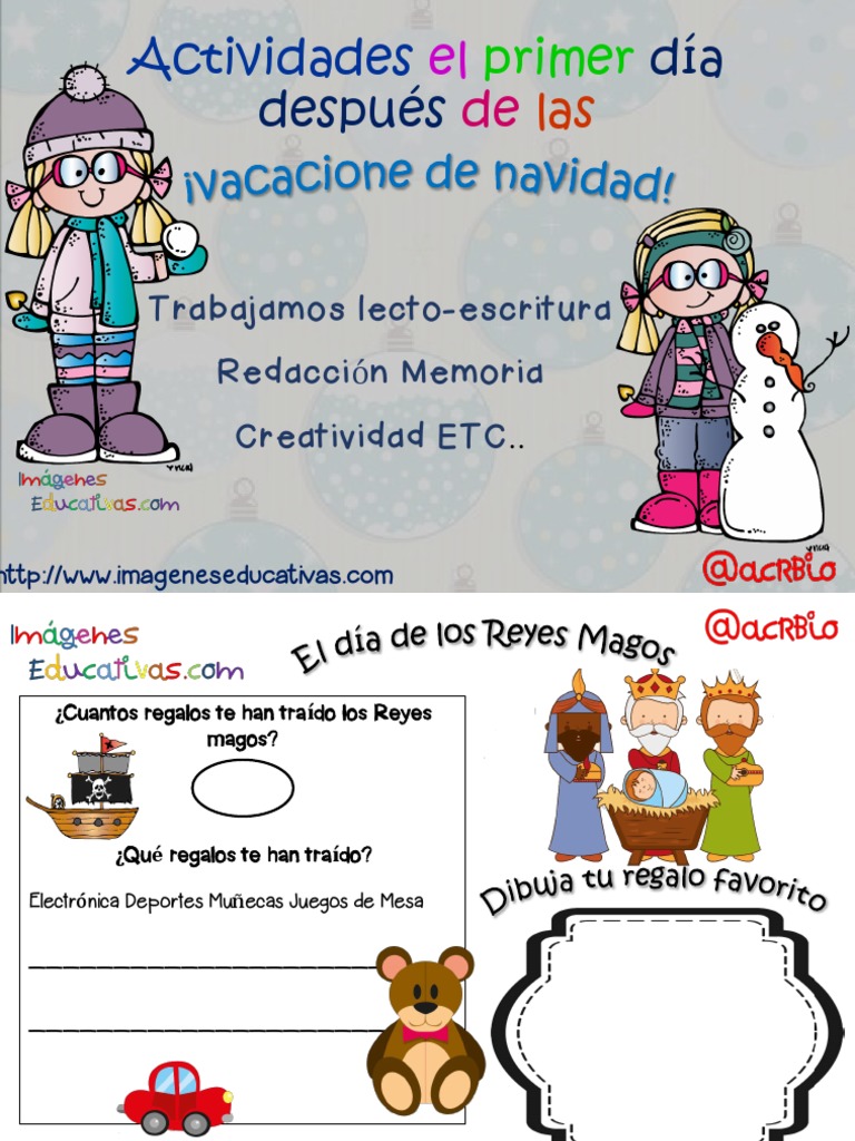 Actividades escolares post-navideñas | PDF | Vacaciones de invierno ...