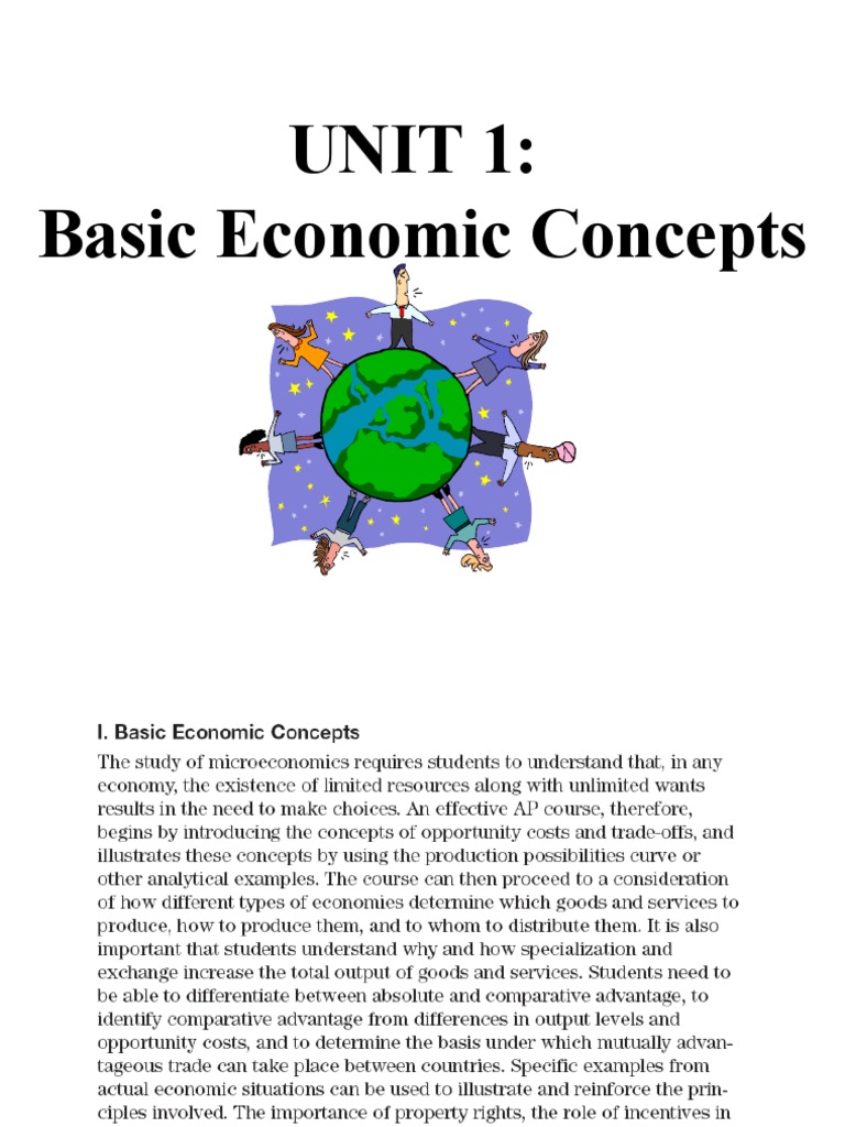 Basic Economic Concepts | PDF | Economic Model | Comparative Advantage