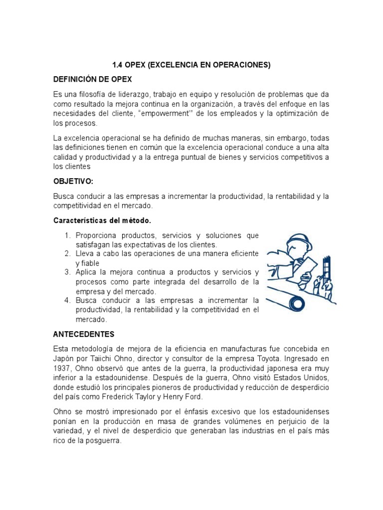 OPEX: Excelencia en Operaciones | PDF | Lean Manufacturing | Competitividad