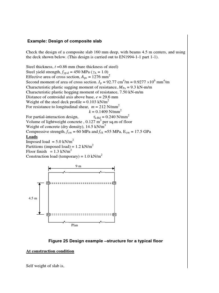 12b Example - Composite Slab PDF | PDF | Beam (Structure) | Concrete