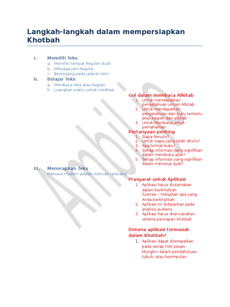 Contoh Khotbah Topikal, Tekstual & Eskpositori | PDF