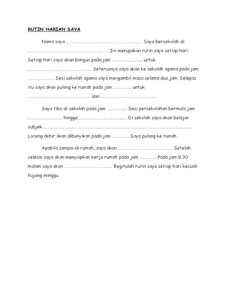 Rutin Harian Saya | PDF