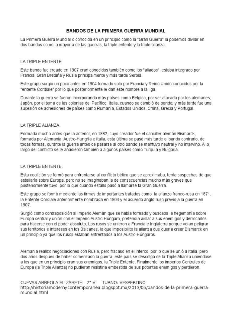 Bandos de La Primera Guerra Mundial | Primera Guerra Mundial | Austria Hungría