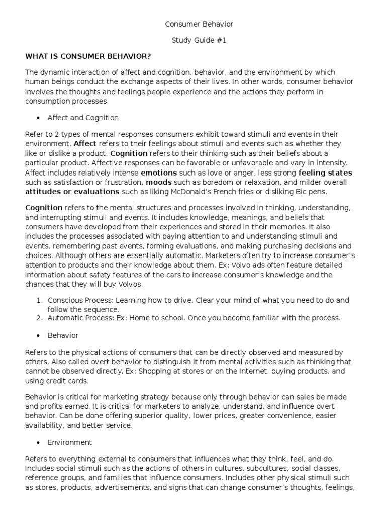 An Introduction to Consumer Behavior: Understanding How Affect ...