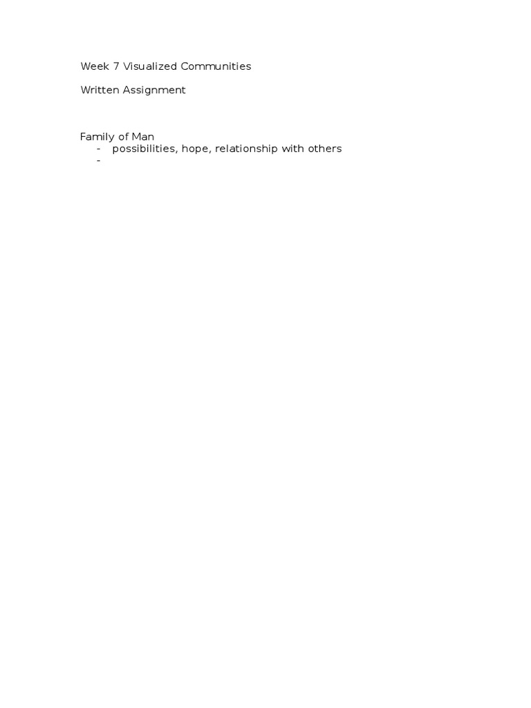 Week 7 Visualized Communities Written Assignment | PDF | Wellness ...
