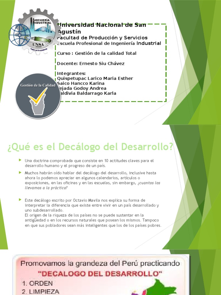 Análisis del Decálogo del Desarrollo de Octavio Mavila como guía para ...