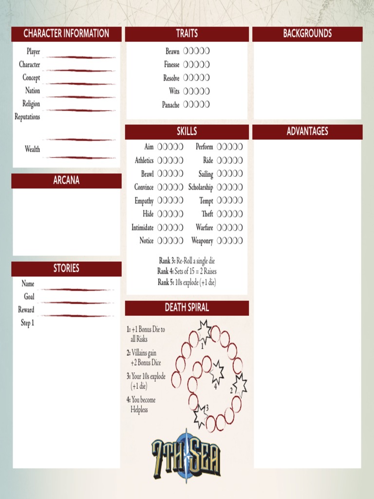 Character Sheet Template | PDF | Games & Activities