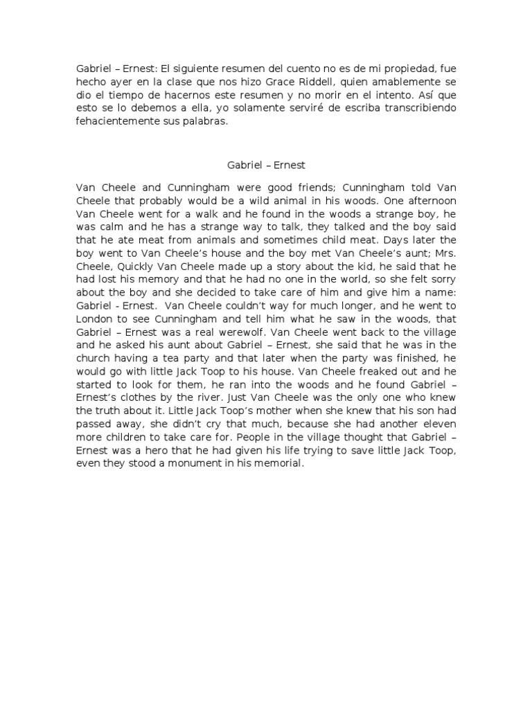 Gabriel - Ernest by Grace Riddell | PDF