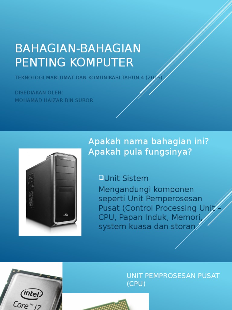 Bahagian-Bahagian Penting Komputer SP 1.3 | PDF
