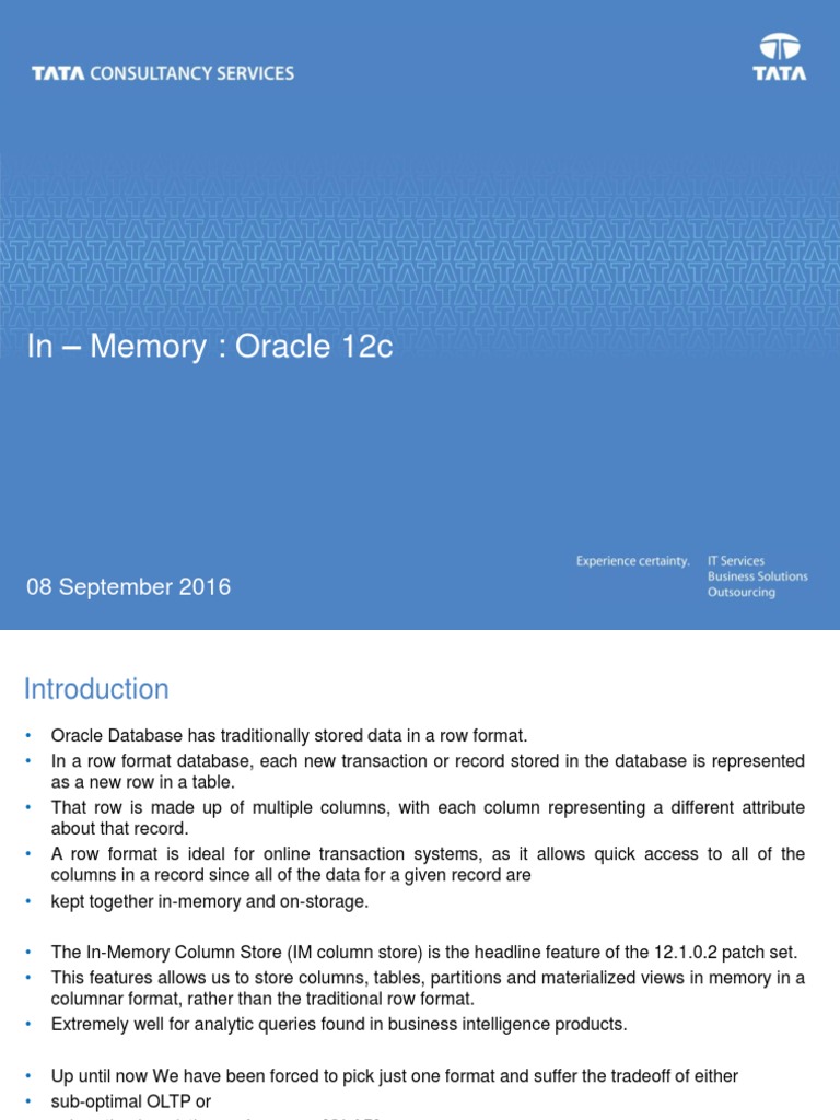 12c In-Memory Oracle | PDF | Database Index | Databases