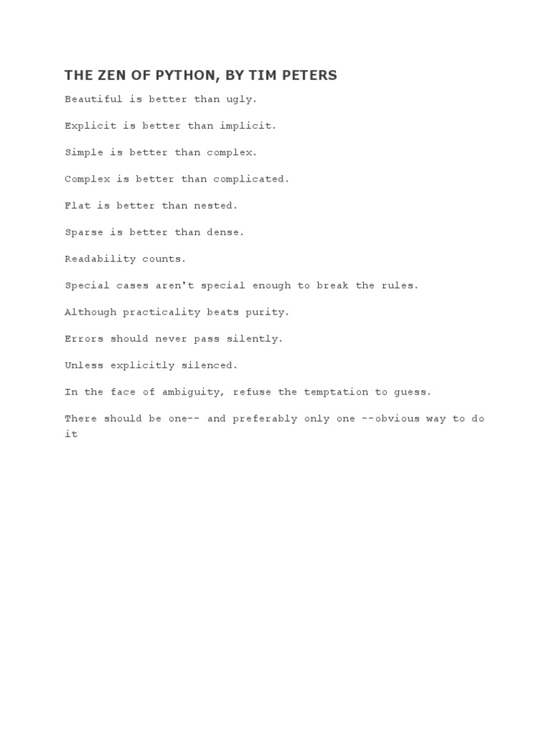 The Zen of Python | PDF