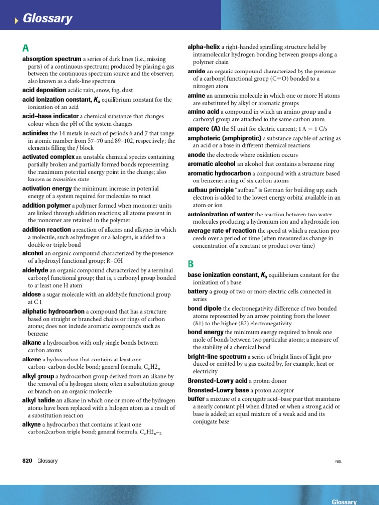 Glossary | PDF | Chemical Reactions | Functional Group