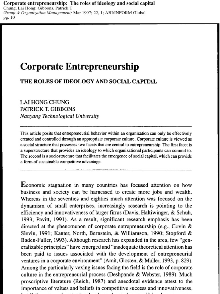 19 Corporate Entrepreneurship | PDF
