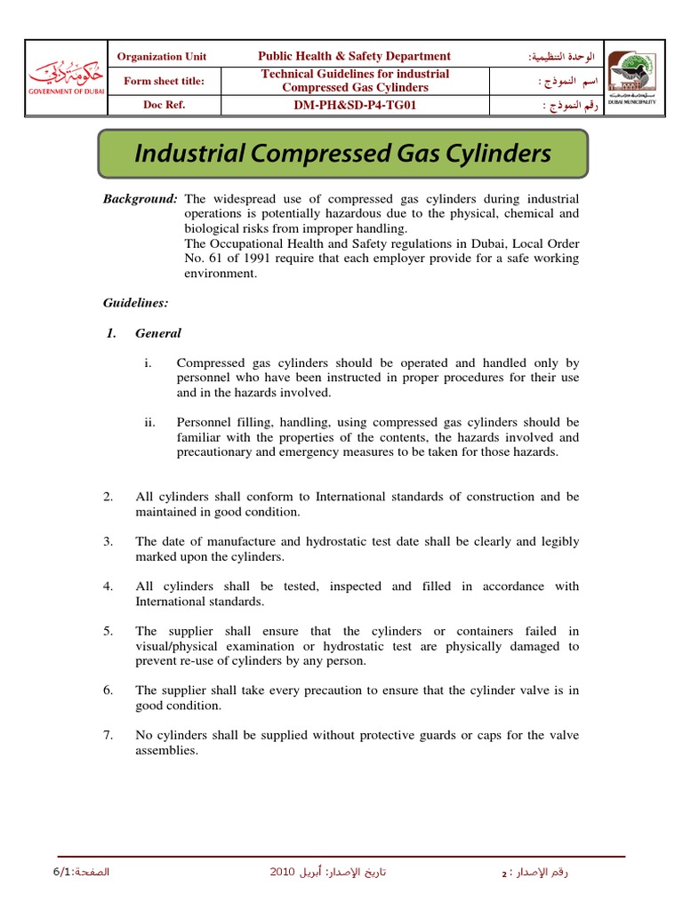Dm Ph Sd P4 Tg01 Technical Guidelines For Industrial Compressed Gas