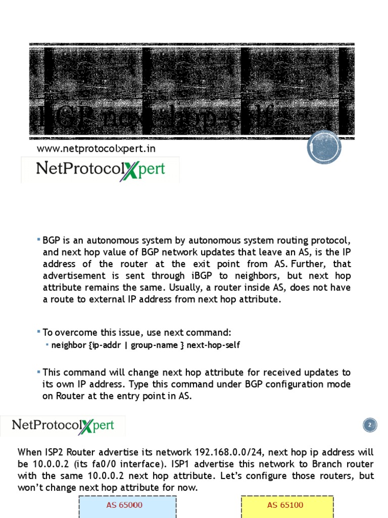 BGP Next Hop Self | PDF | Router (Computing) | Ip Address