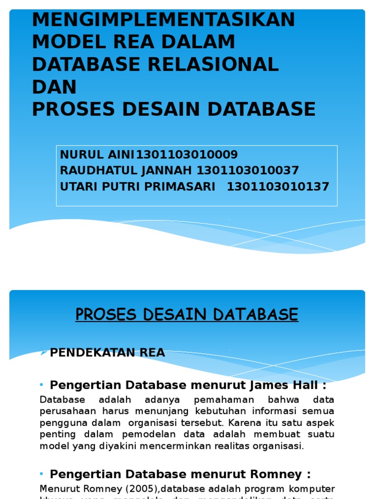 Implementasi Model REA dalam Database | PDF