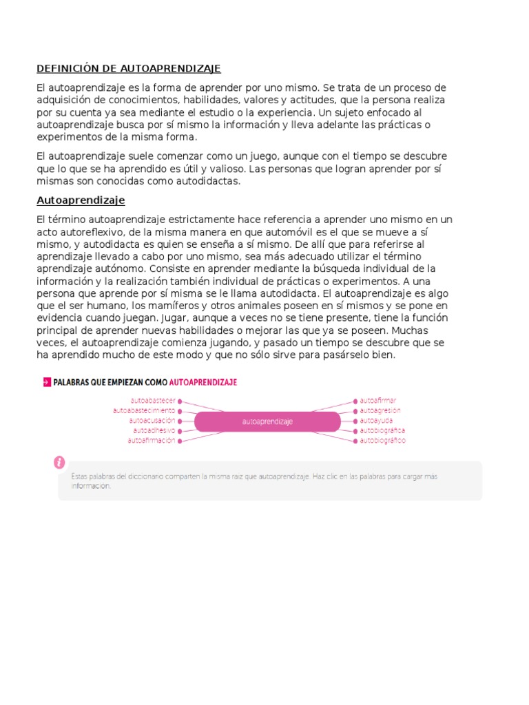Definición y Claves del Autoaprendizaje | PDF | Aprendizaje | Comunicación