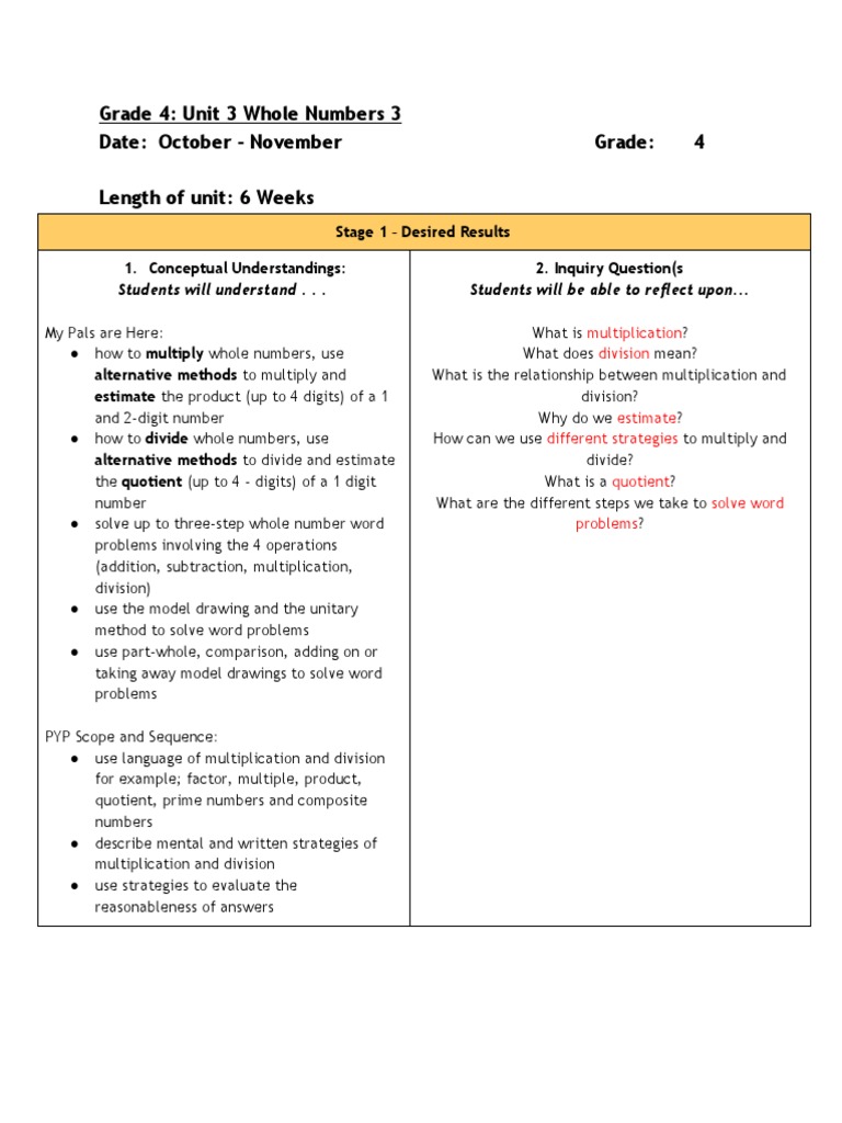 Blogchapter 3 Wholenumbersgrade 4 | PDF